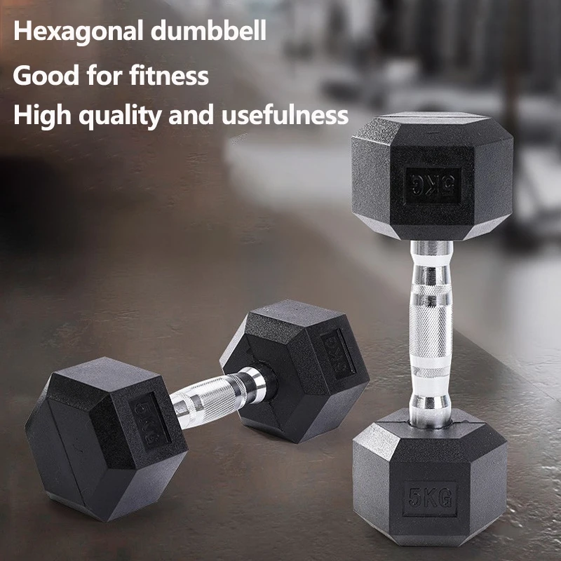 MKAS Custom Rubber Hexagon Dumbbells Hex Dumbbell Gym Dumbells High ...