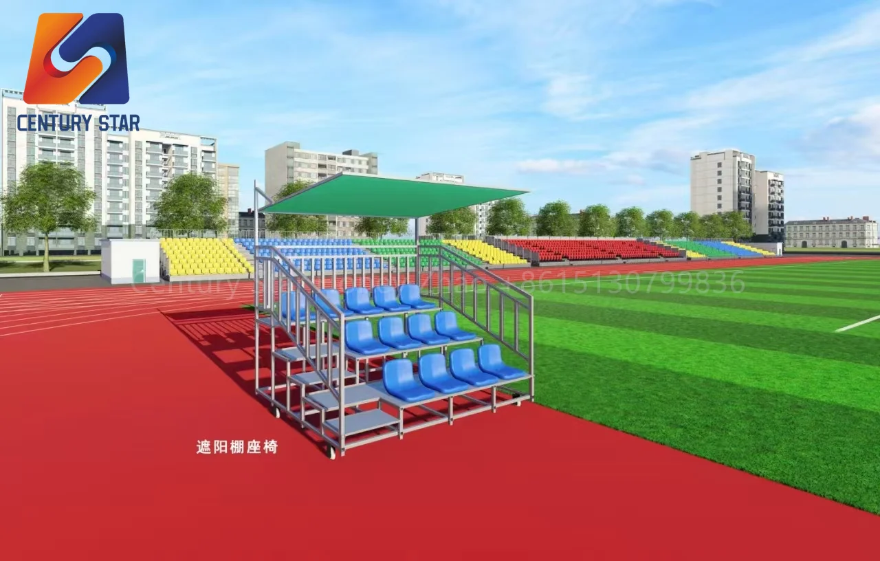 Alibaba.com: 5 rows telescopic aluminum bleachers with guardrail for ...