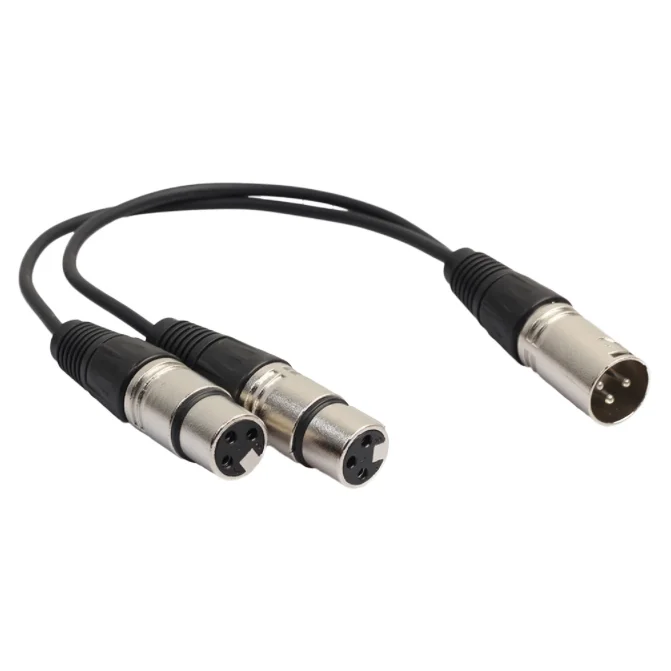 0.5m 1 Female to 2 Male XLR Stereo Splitter Cables with PVC Jacket for ...