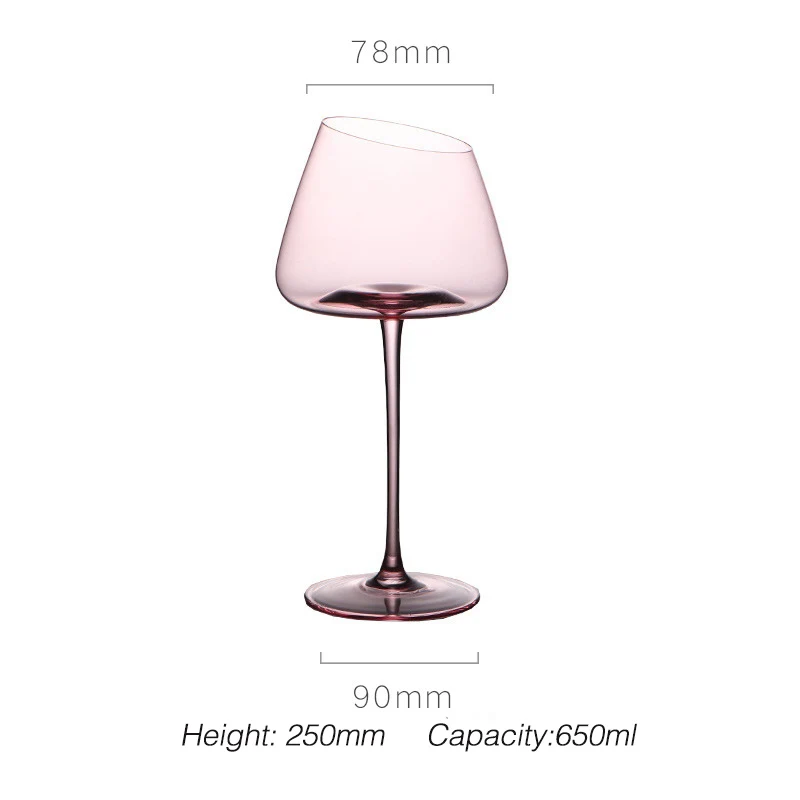 Large Red Wine Glasses - Elegant Slanted Rim Design