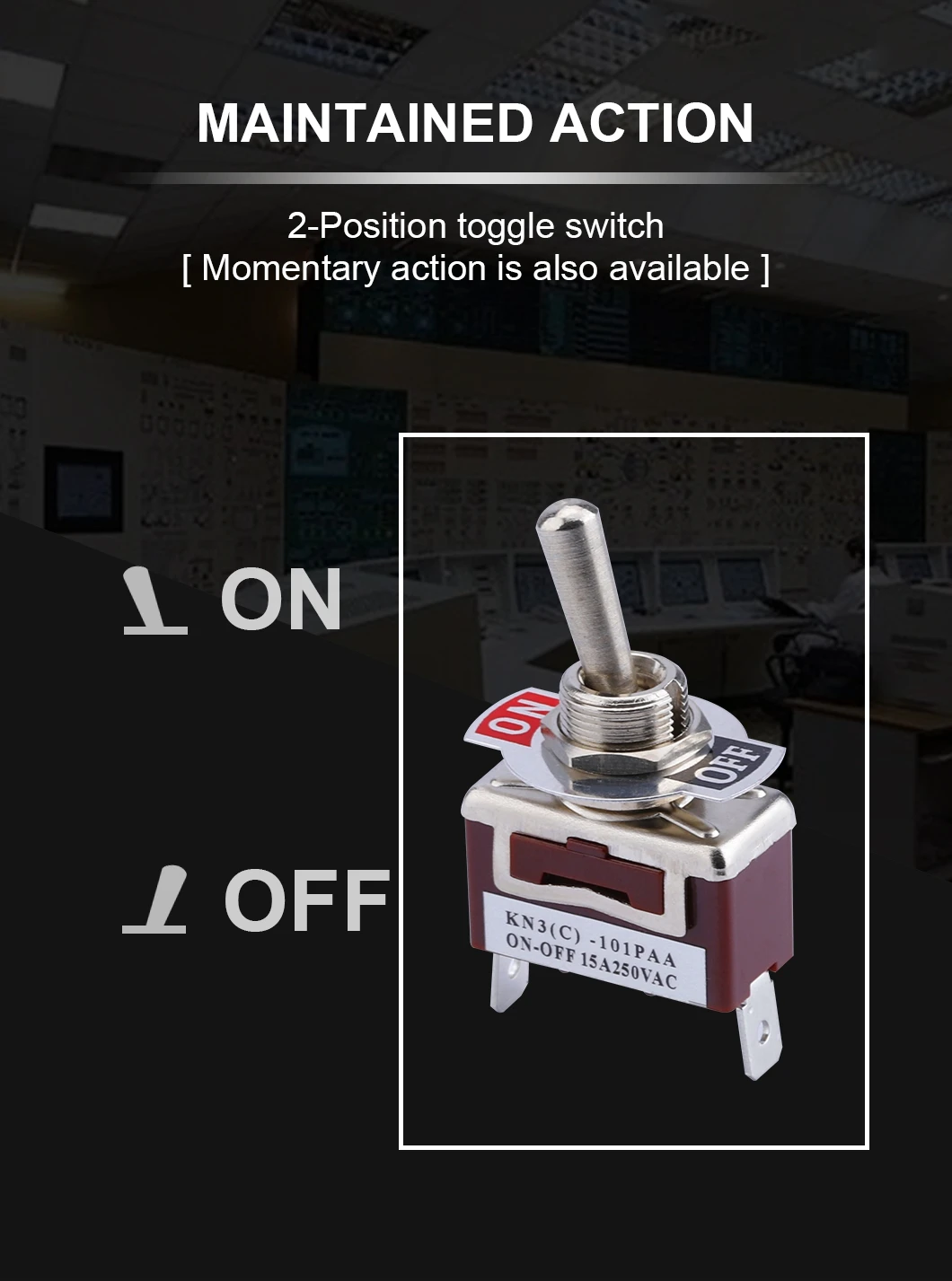 Screw Terminal 10a 15a Toggle Switch With 4 Position 12mm Magnetically ...