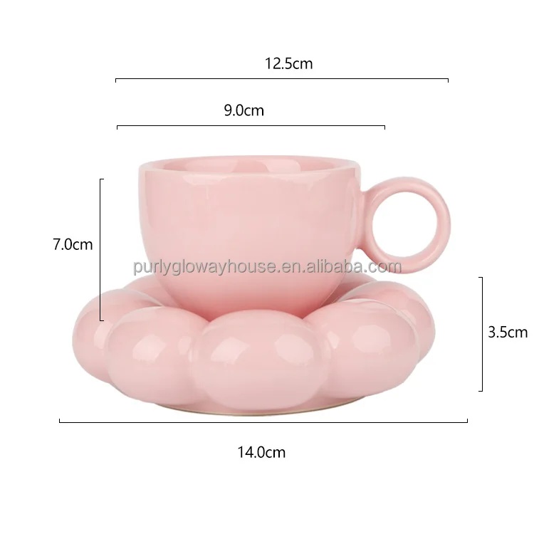 Gloway Creative Elegant Flower Coaster Nordic Milk Cappuccino Mug