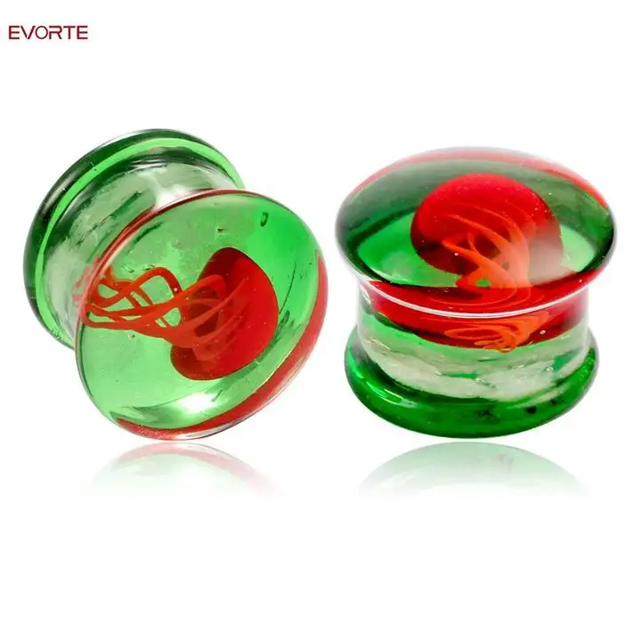 Handmade Glass Ear Gauges Tapers Plugs Ear Expander Weights Flesh ...