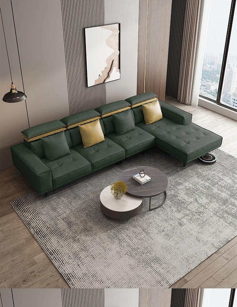 Home Luxury Modular Corner Sectional Sofa Reclinable Modern Leather L