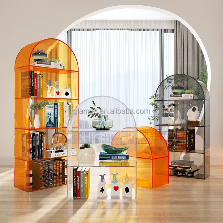 Acrylic Display Cabinet Creative Arch Shaped Shelf Living Room Light ...