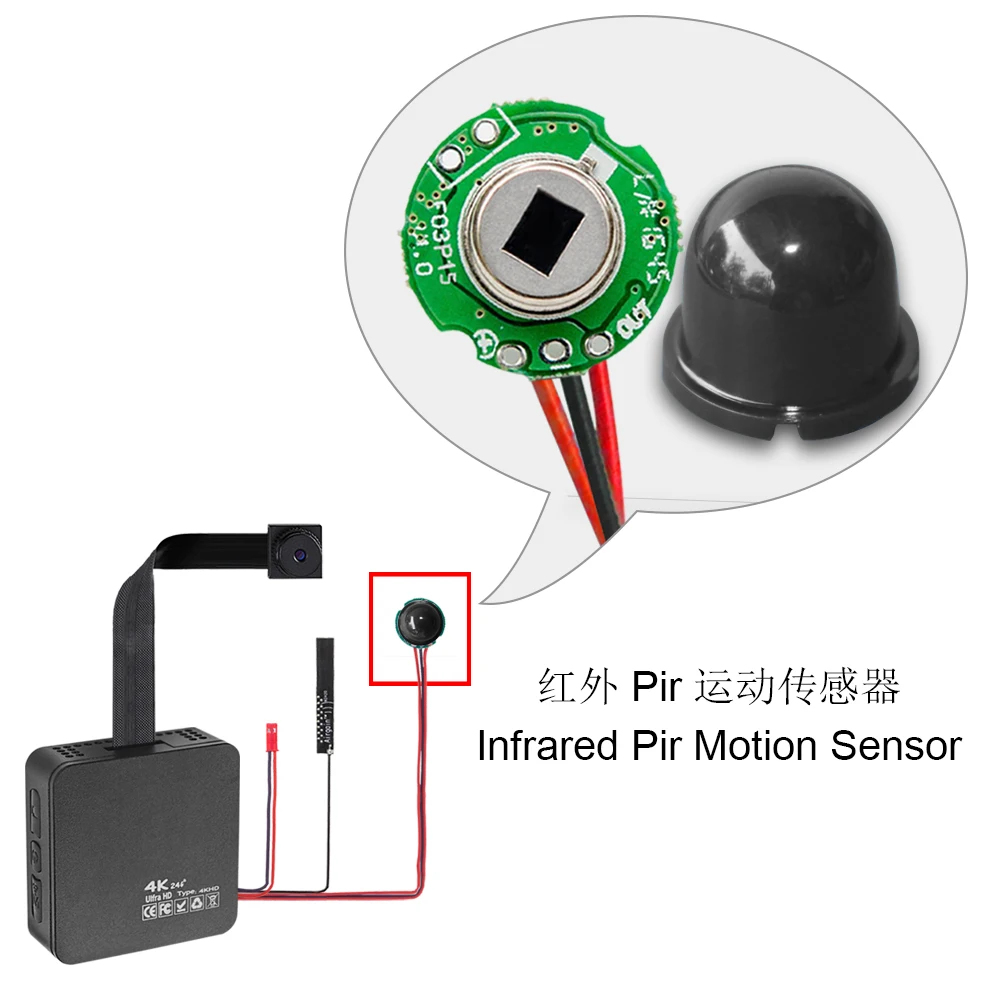 Real 4K PIR Body Sensor Mini Camera - Motion Detector