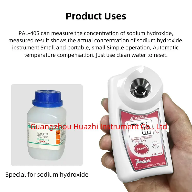 Atago Pal-40s Sodium Hydroxide Concentration Meter Naoh Caustic Soda ...