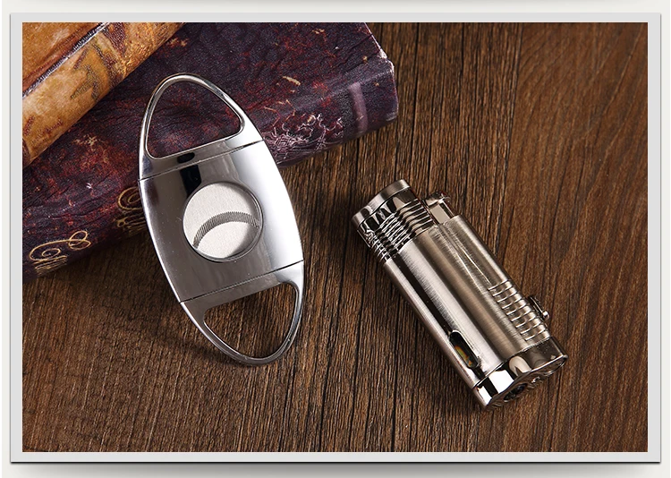 Portable Cigar Accessories Gift Sets 3 Jet Flame Torch Lighter With ...