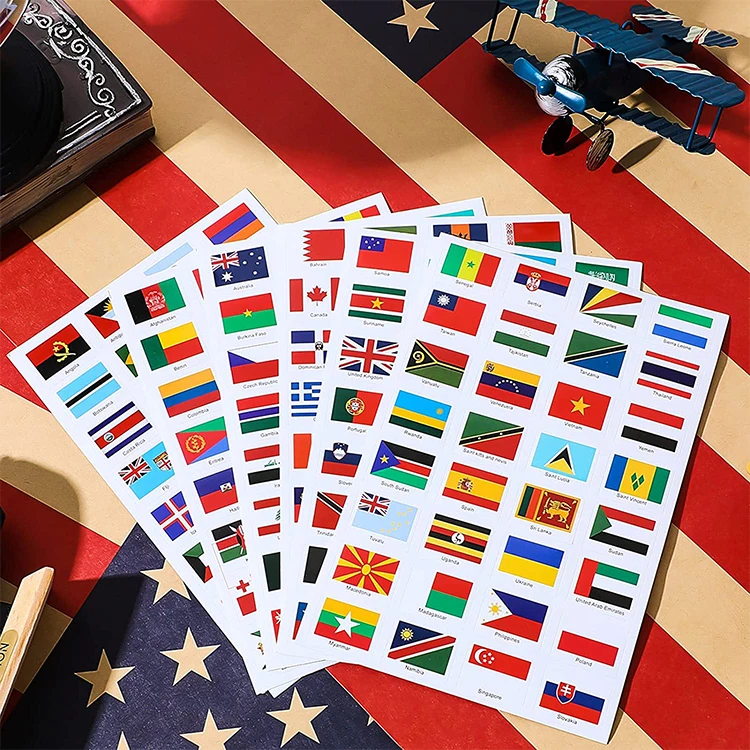 Pegatinas Mini Con La Bandera Del Mundo