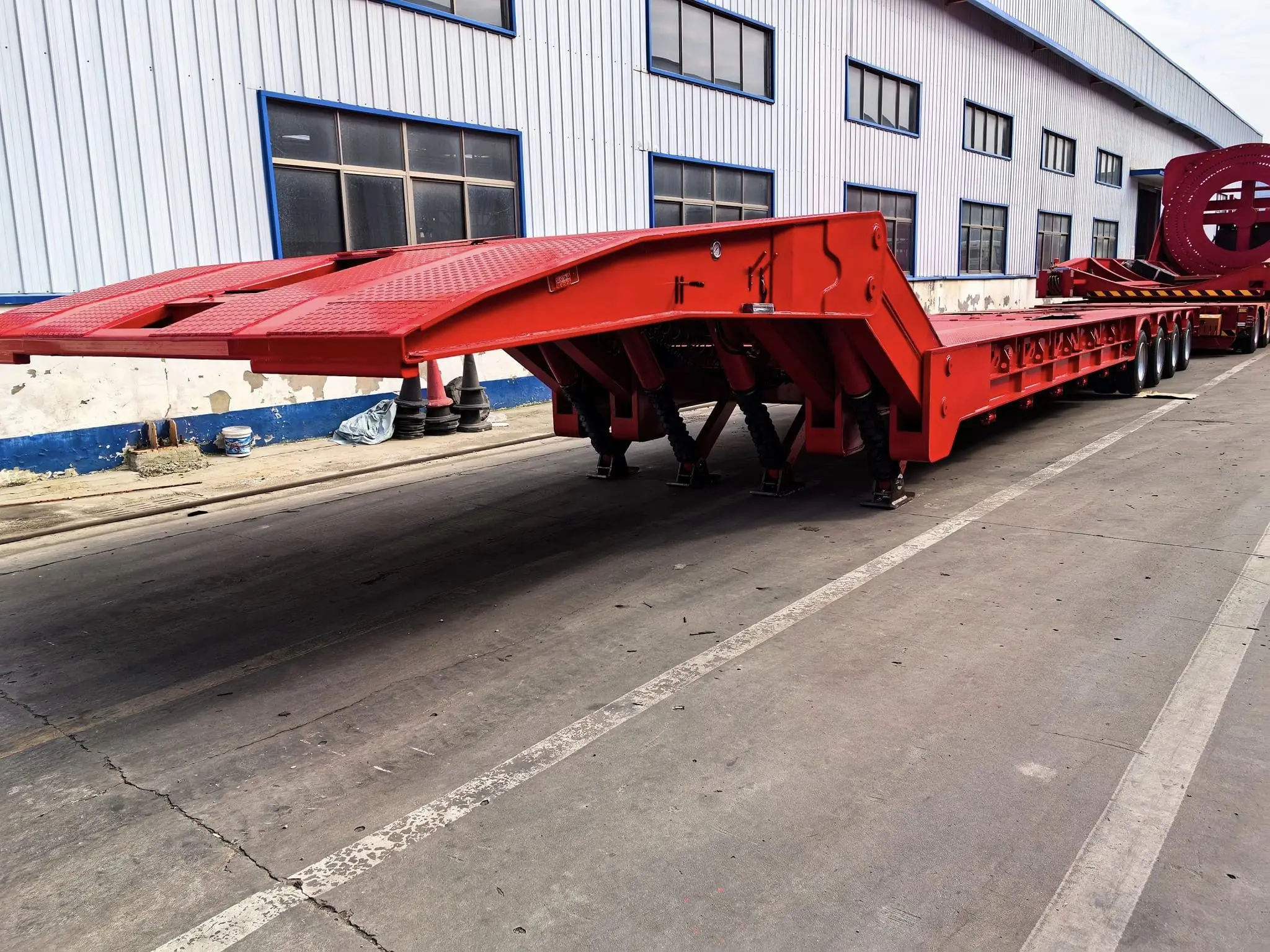 Gooseneck Foldable Low Boy Low Bed Semi-trailer 3/4/5 Axles Low Bed ...
