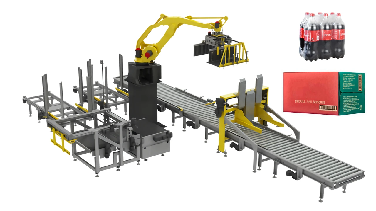 Fully Automatic Robot Palletizing Machine Plastic Bottle Bag Carton Box ...