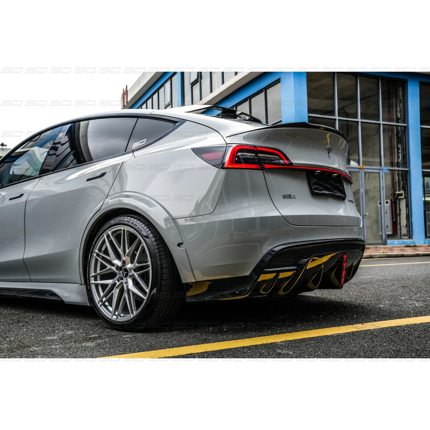 T-esla Model Y Upgrade SD Style Dry Carbon Fiber/PP/FRP Bumper Side ...