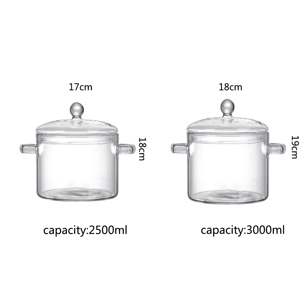 High Borosilicate Glass Simmer Pots - Durable & Versatile