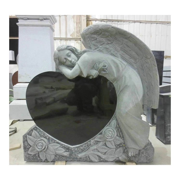 Lápida de ángel doble en forma de corazón, granito, precio barato ...