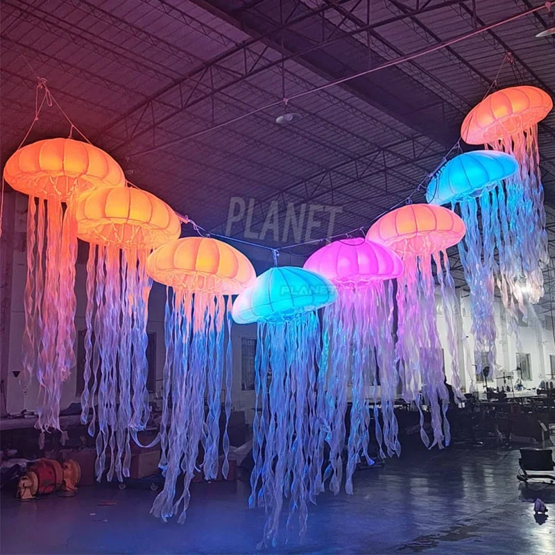 Costume Stage Decoration Inflatable Led Jellyfish Inflatable Hanging ...