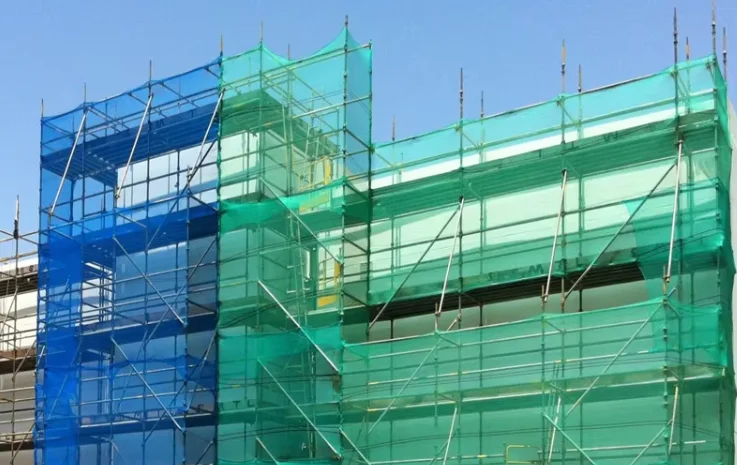 Reinforced Green Mono Scaffolding Mesh Anti-Fall Construction Debris ...