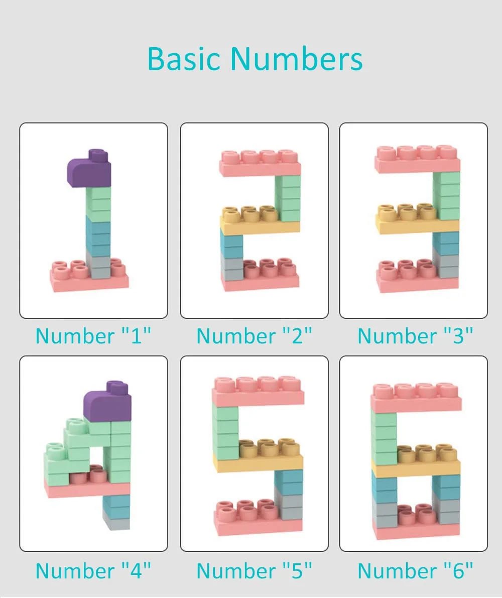 Soft Rubber Large Particle Building Blocks Baby 0-3 Years Old Silicone ...