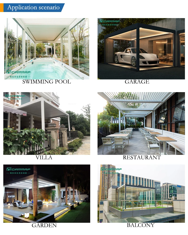Modern Screened Gazebo - Motorized Louver Bioclimatic System