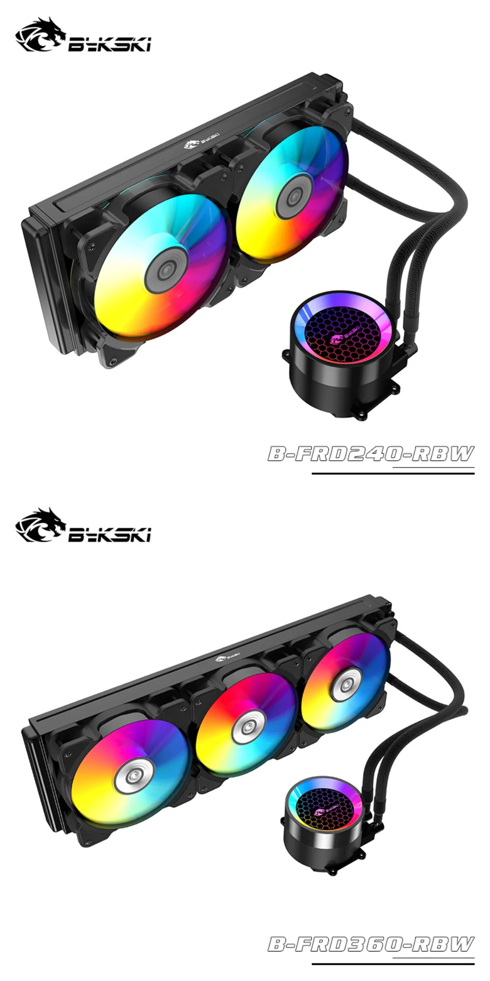 Bykski B-frd360-rbw Pc Case Water Cooling Kit 120mm Fan Heatsink,Aio ...