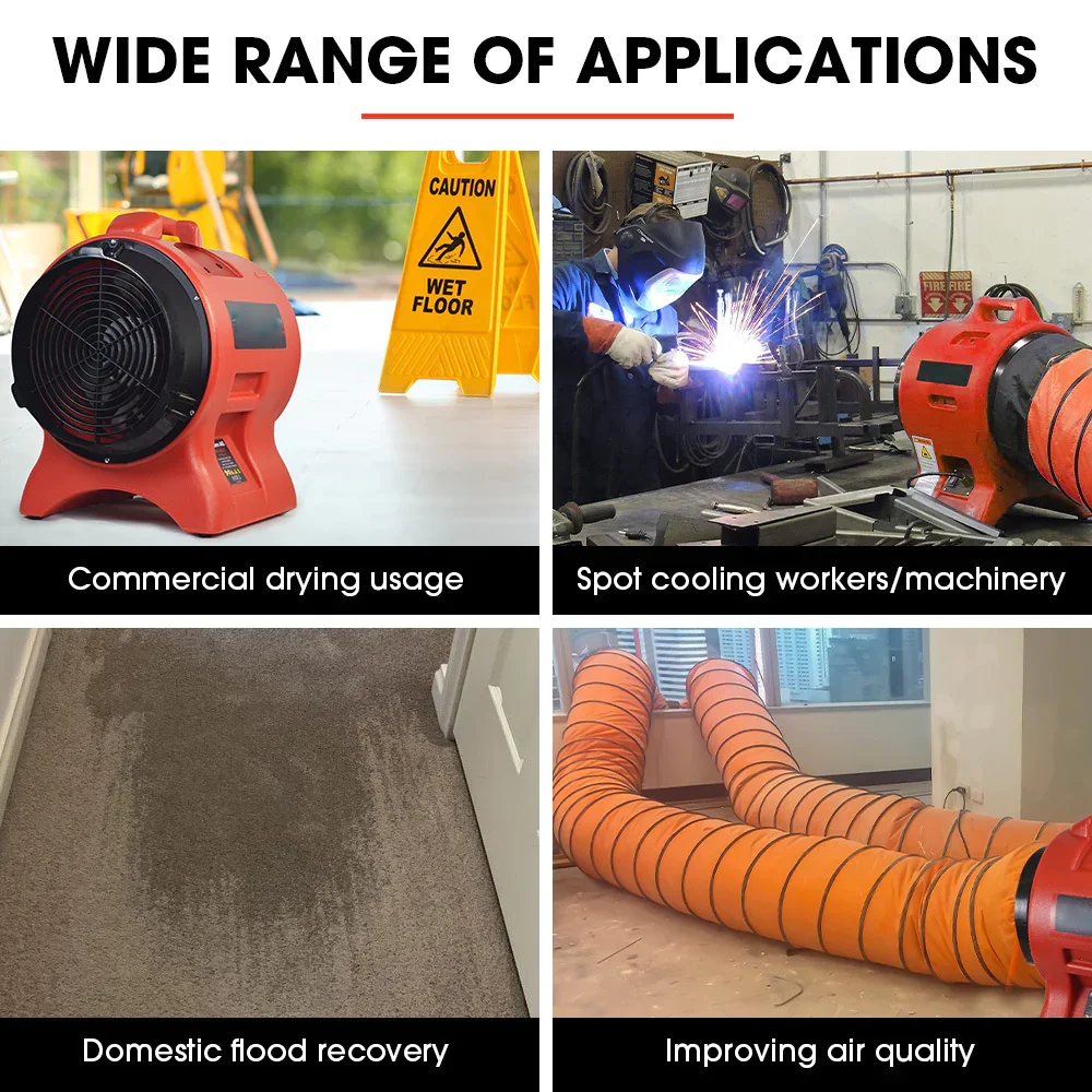 12inch Portable Axial AC Plastic Ventilator Construction Fan Confined ...