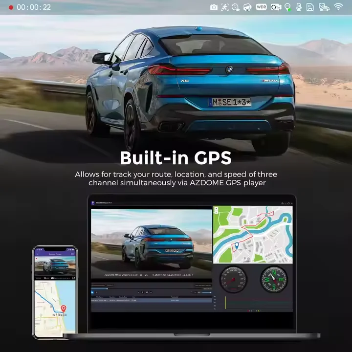 AZDOME M580-2CH 5K 4.0" Touch Screen Car Black Box - DASH CAM