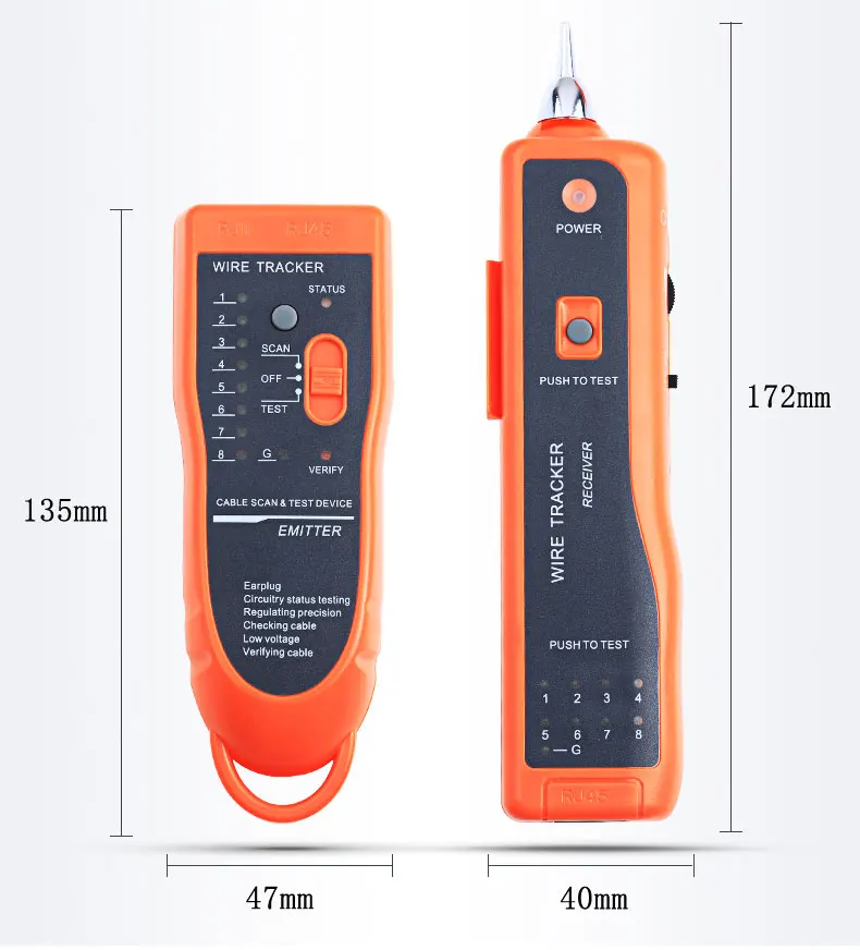 XQ-350 RJ11 RJ45 Network Cable Tester & Wire Tracker - OEM | Wholesale