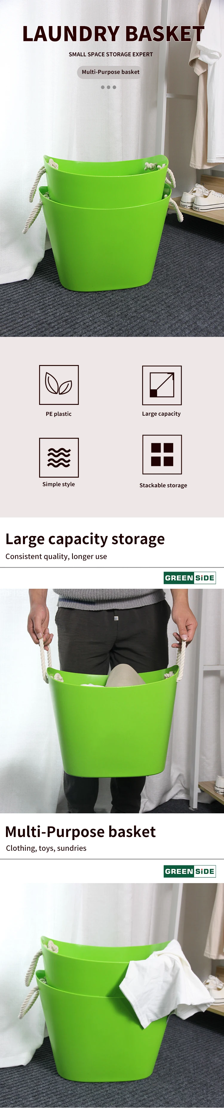 GREENSIDE OEM Dirty Cloth Basket - Sustainable Laundry Hamper