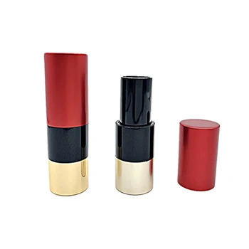 Metal Lipstick Packaging Gold And Black High-end Color Matching Red Cap ...