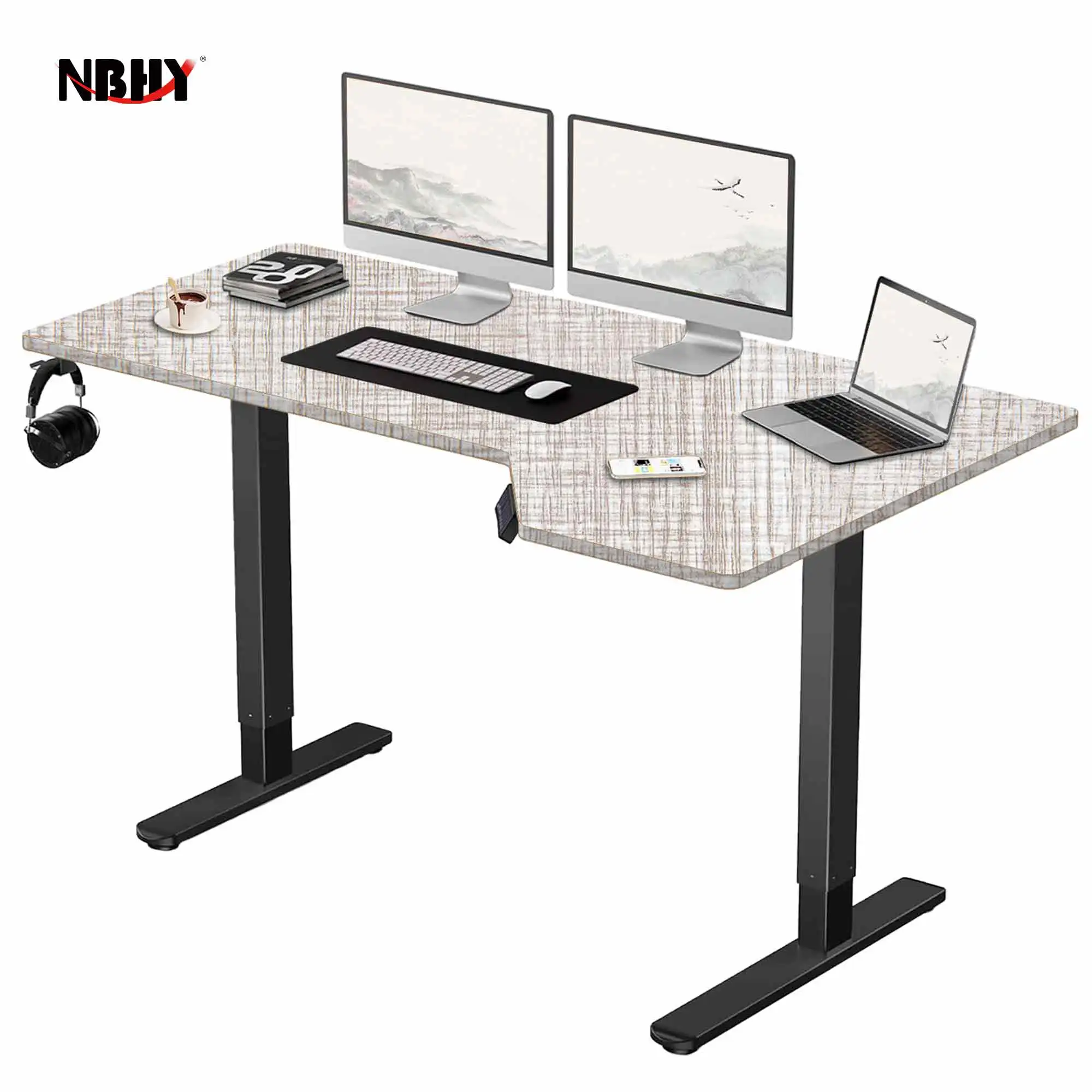 L Shape Adjustable Desk - Modern, Height-Adjustable Office Furniture