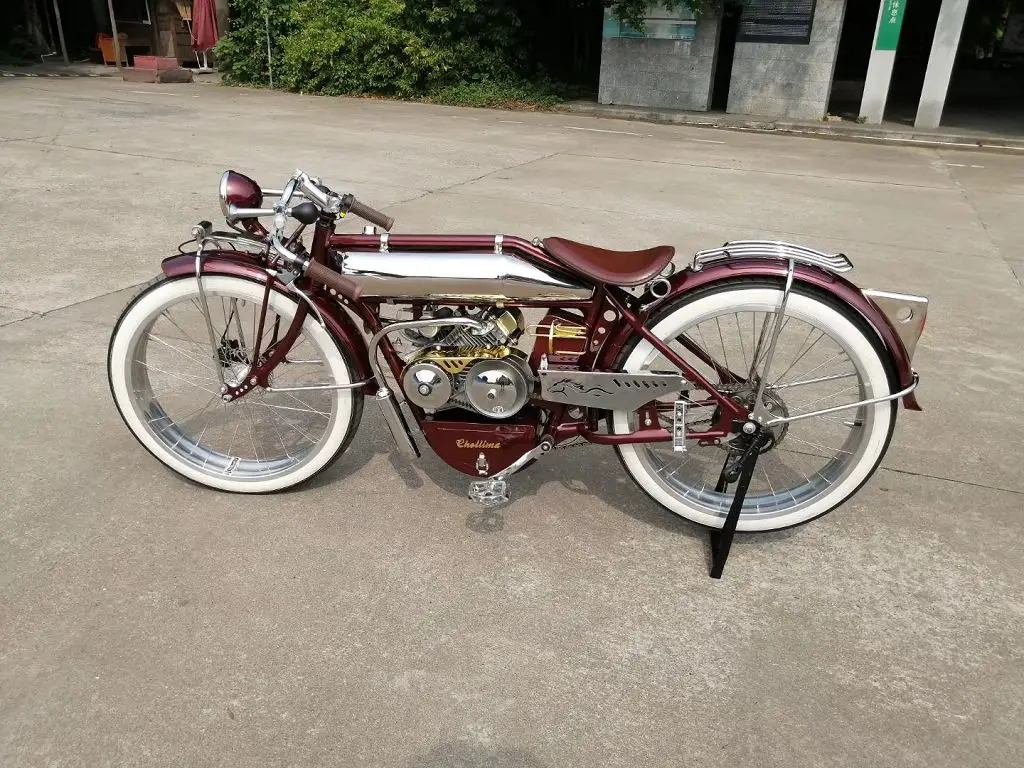 Vintage Motorized Bicycle - Classic Style with Gasoline Engine