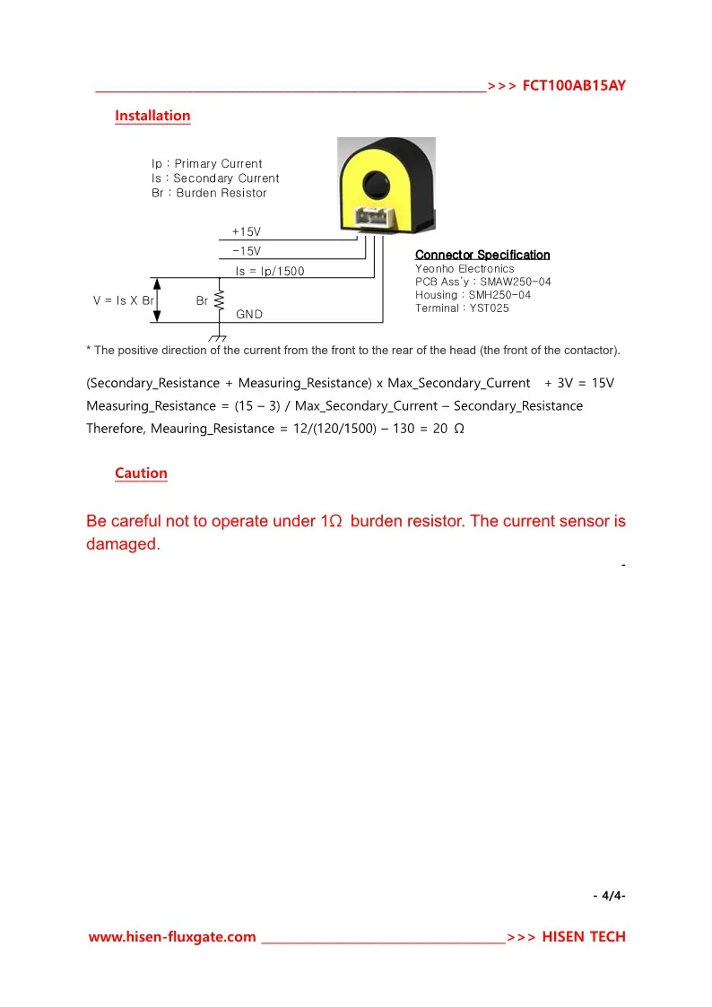 Fluxgate Current Sensor 100a 0 01 8 2mm Inner Size 1500 1 Buy