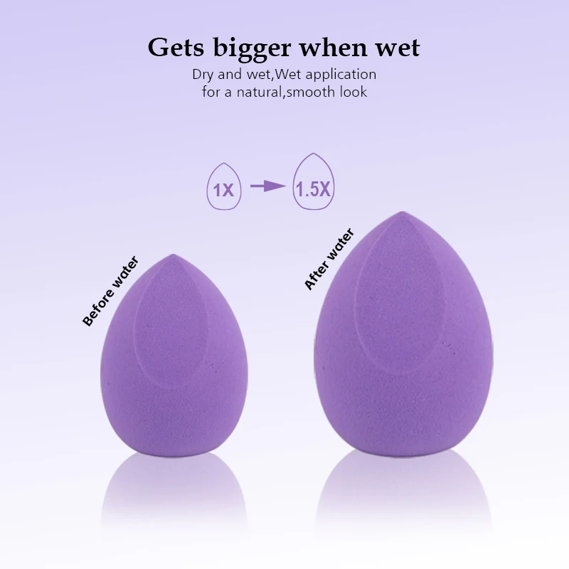 Custom Non Latex Foundation Blending Cosmetic Sponge Portable Soft 6Pcs ...