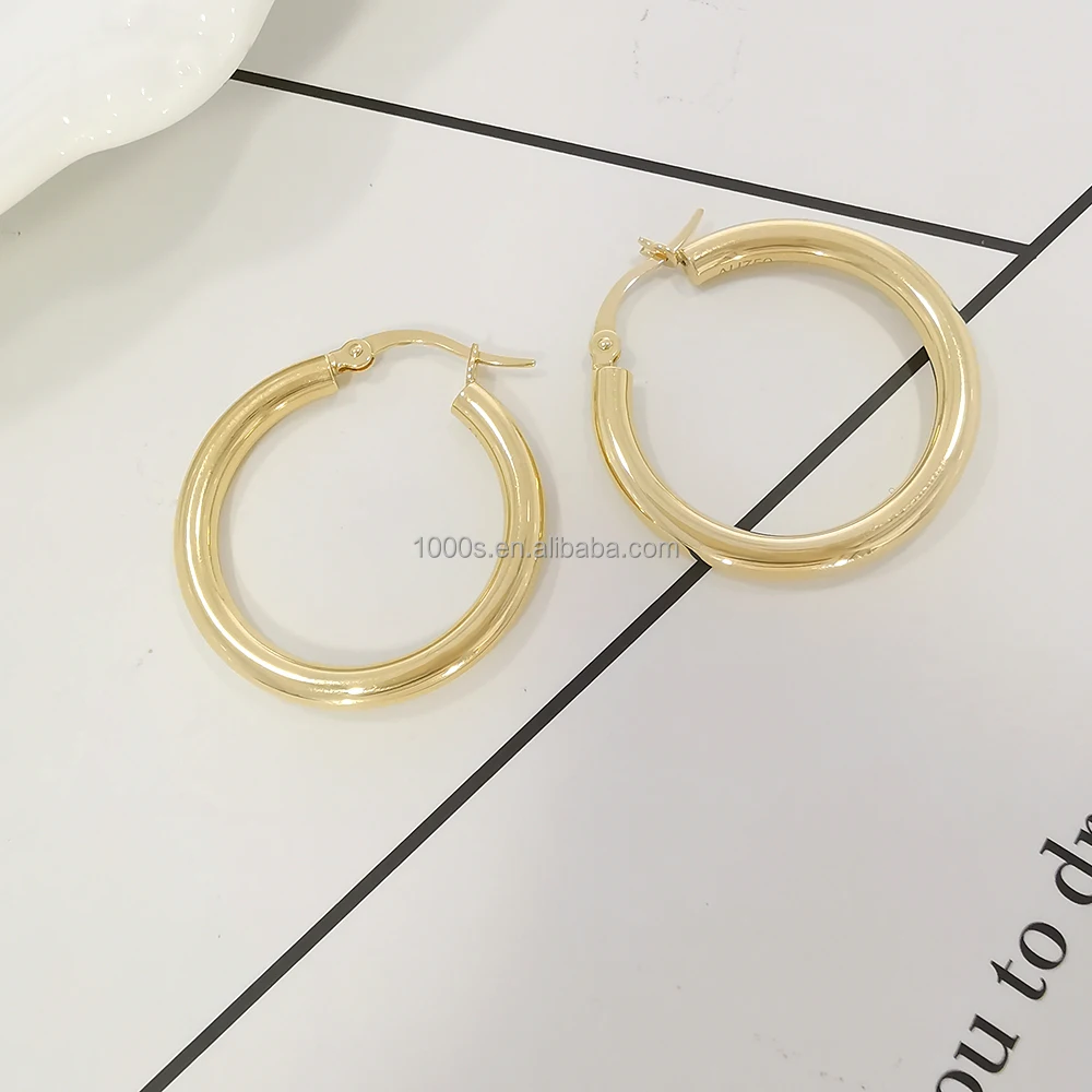 New Arrival Hoop Earring Au585 14k Real Gold Hoop Popular Hot Selling Earrings Fine Jewelry ...