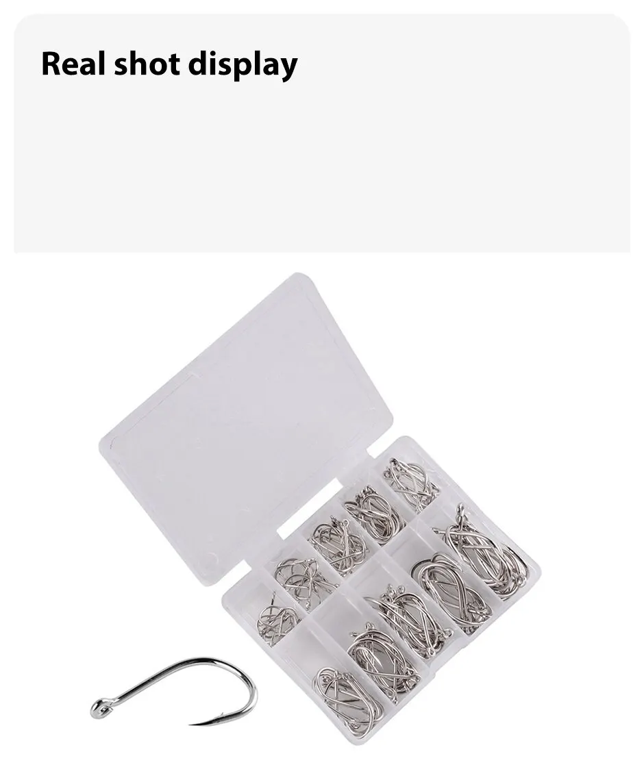 Orjd Fish Hook Box of 100 Pieces Tube with Iseini 3-12# with Barbs and ...