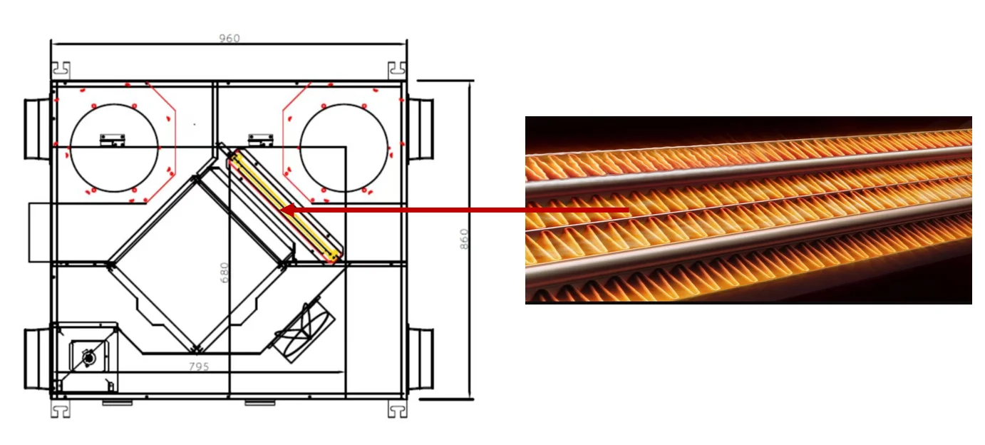 Ptc Heating Fresh Air Supply Ventilation System With Internal Internal ...