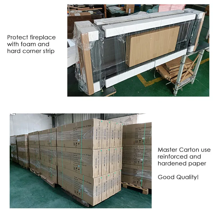 Modern Electric Fireplace Heater 3 Sided Wifi Smart Electric Fireplace ...