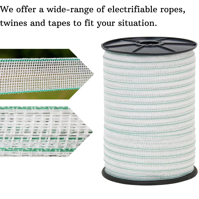 Customized Stainless Steel Conductor Electric Fence Polytape For Cow ...