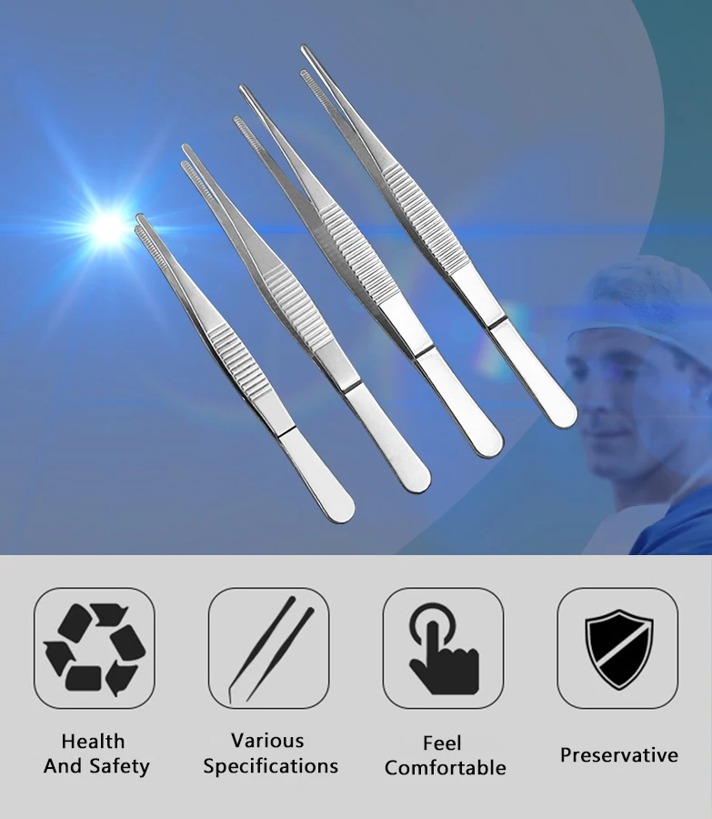 Manual Surgical Dressing Forceps - Toothless Tweezers