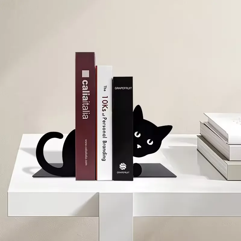 Free Design Custom Cartoon Cute Book Ends Home Decor Cat Stand Holder ...