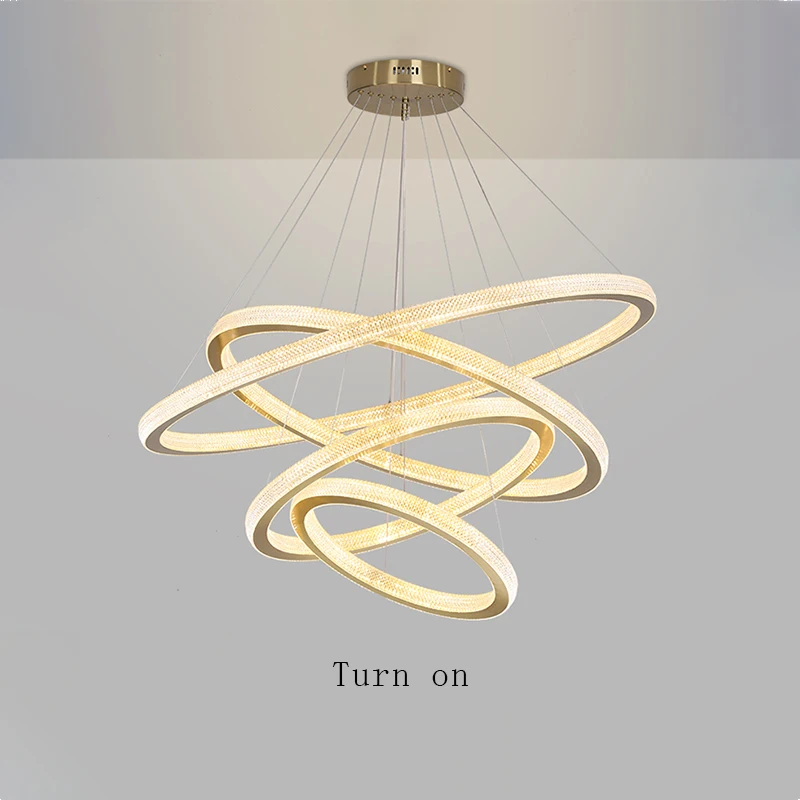 George Modern Living Room House Lighting Gold Finished Round Led Ring ...