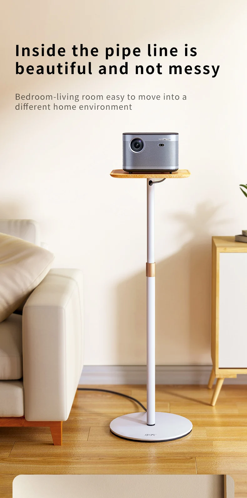 Projector Stand Projector Floor Stand With Wooden Tray Use For Home ...