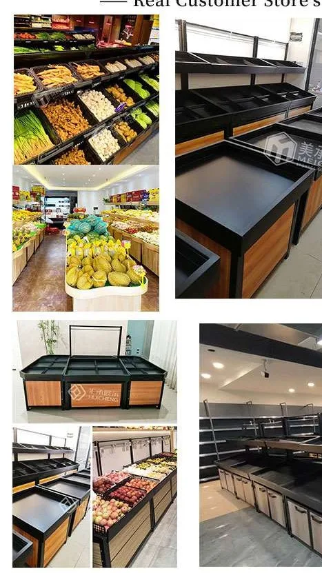 Meicheng Supermarket Fruit And Vegetable Rattan Basket Storage Shelf ...