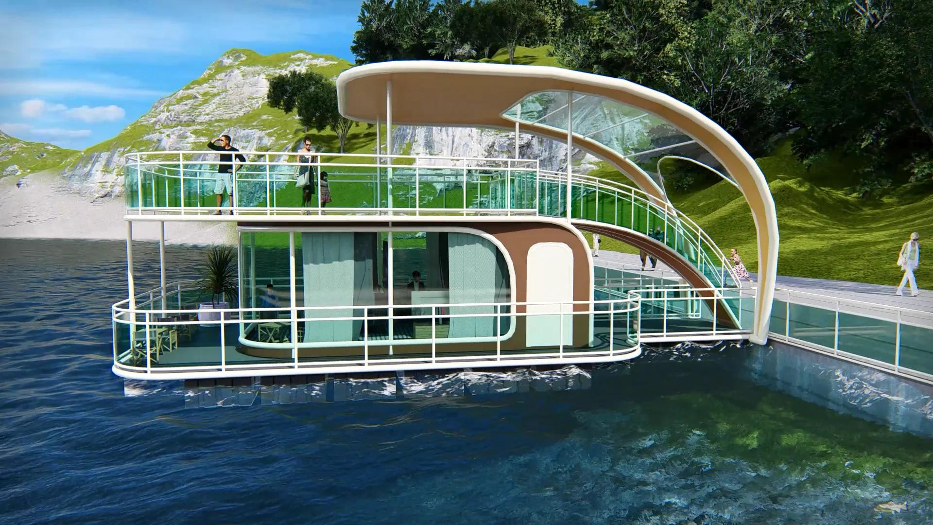 European Cottages Floating Modular Houses Floating Pontoon - Buy ...