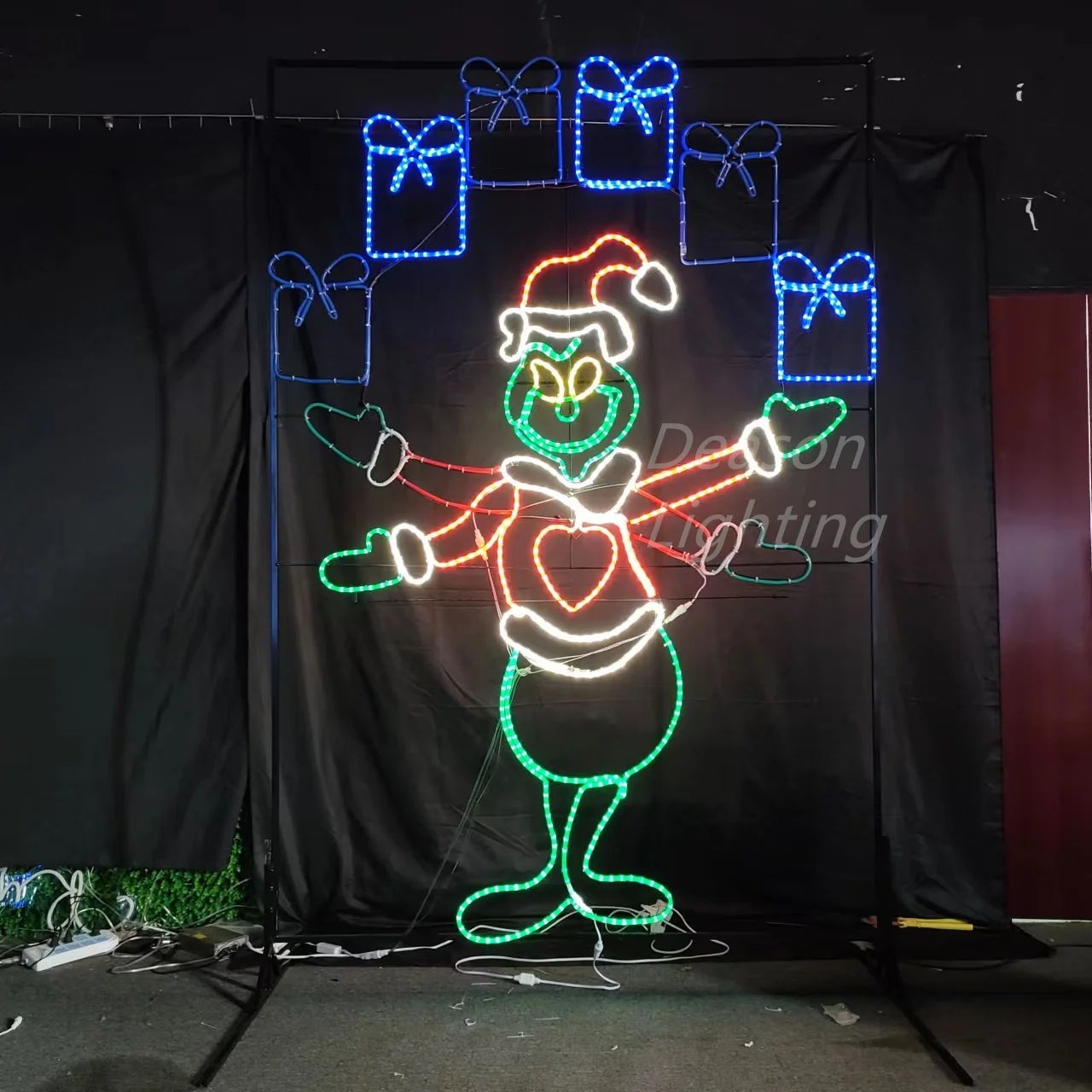Grinch Christmas Motif Lights - Outdoor Decorations