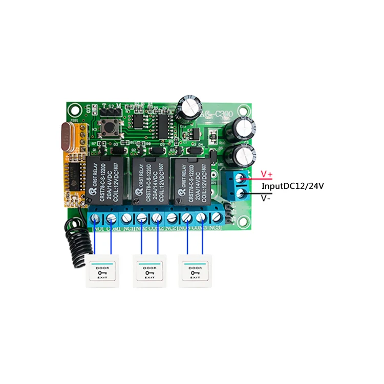 3 Channel Relay Module Remote Control Switch – 12V Motor Control ...