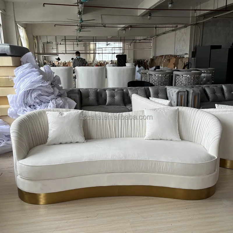 Modern Loveseat Velvet Romantic Wedding Sofa for Living Room Events ...