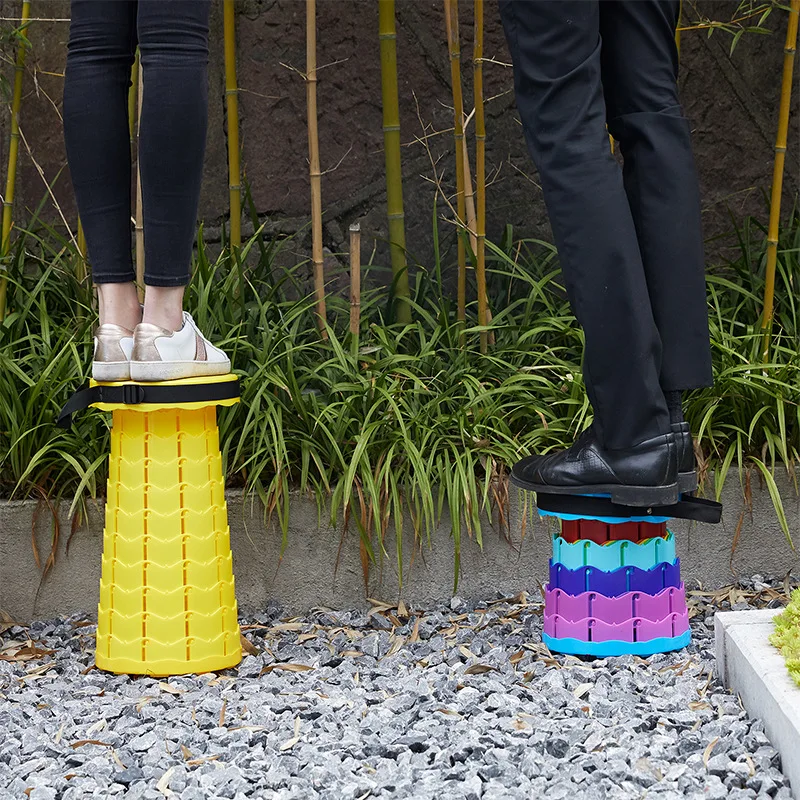 Collapsible Plastic Chair - Portable Stool with Cushion