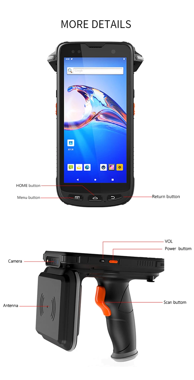 Android PDA Industrial Grade RFID Reader - Long Distance UHF