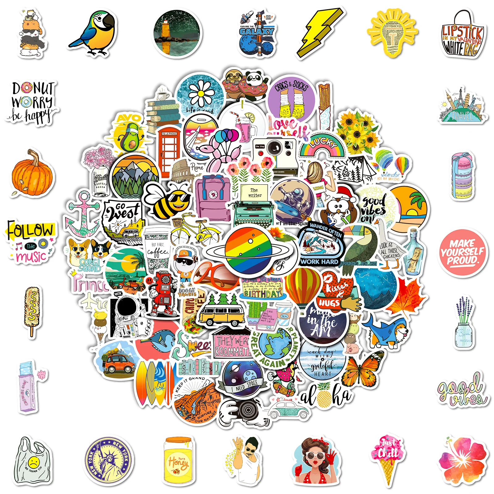Custom Design Cute PVC Vinyl Sticker Pack Printing Kawaii