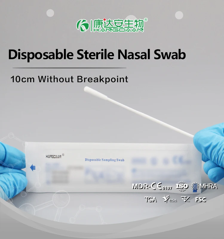 Shenzhen Factory Sterile Anterior Nasal Swab Test Nylon Flocked ...